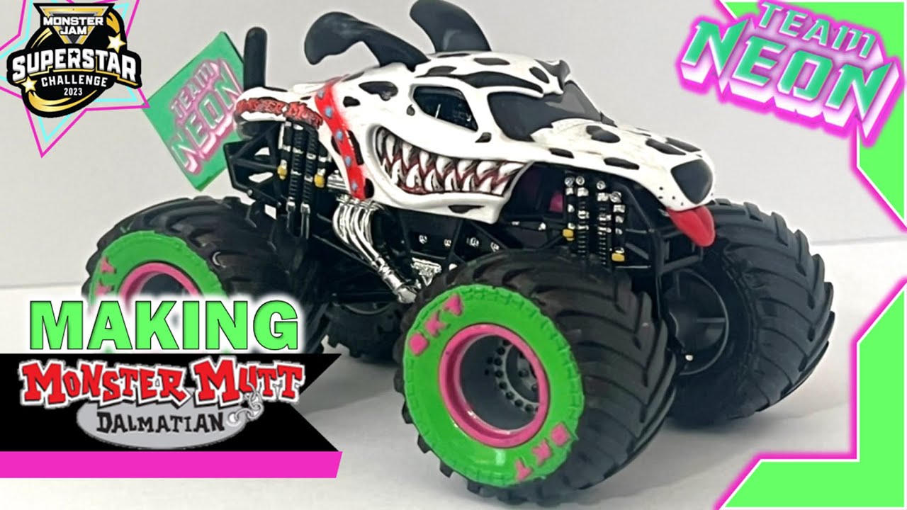 Making Monster Mutt Dalmatian NEON | Monster Jam Customs (Superstar ...