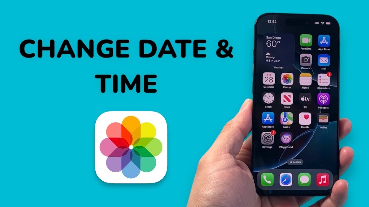 How To Change Date & Time on iPhone Photo - YouTube