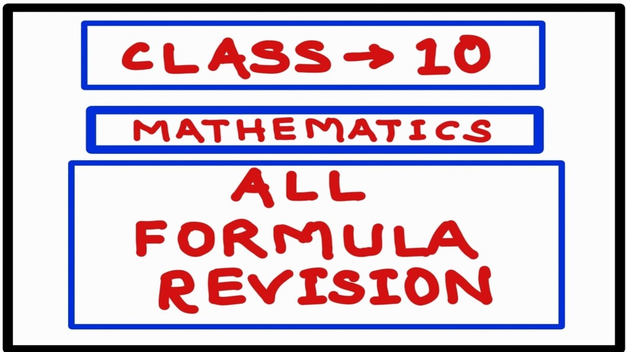 SQP Solution/ class 10th mathematics all formula revision in a nutshell... - YouTube