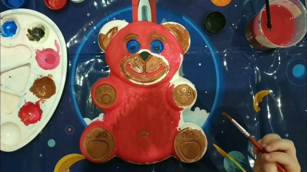 мишка Валерка из гипса для рисования - YouTube