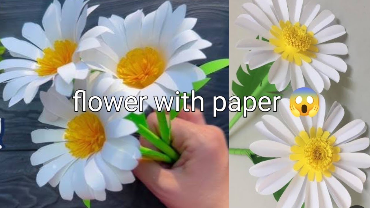 Cute flower with paper, paper se flower bnaye ️ ️#saniyastylish2.0 ...