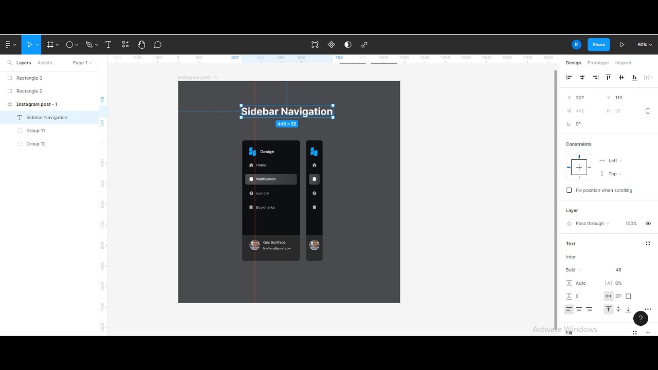 SideBar UI/UX design with Figma - YouTube