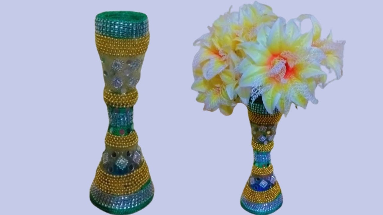 plastic bottle flower vase crafts home decor ideas |plastic bottle ka ...