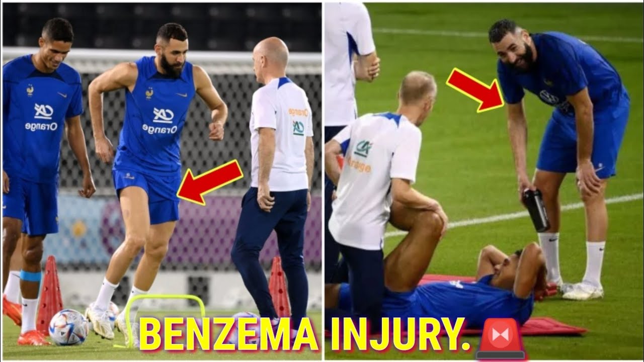 Benzema INJURY in France training - YouTube