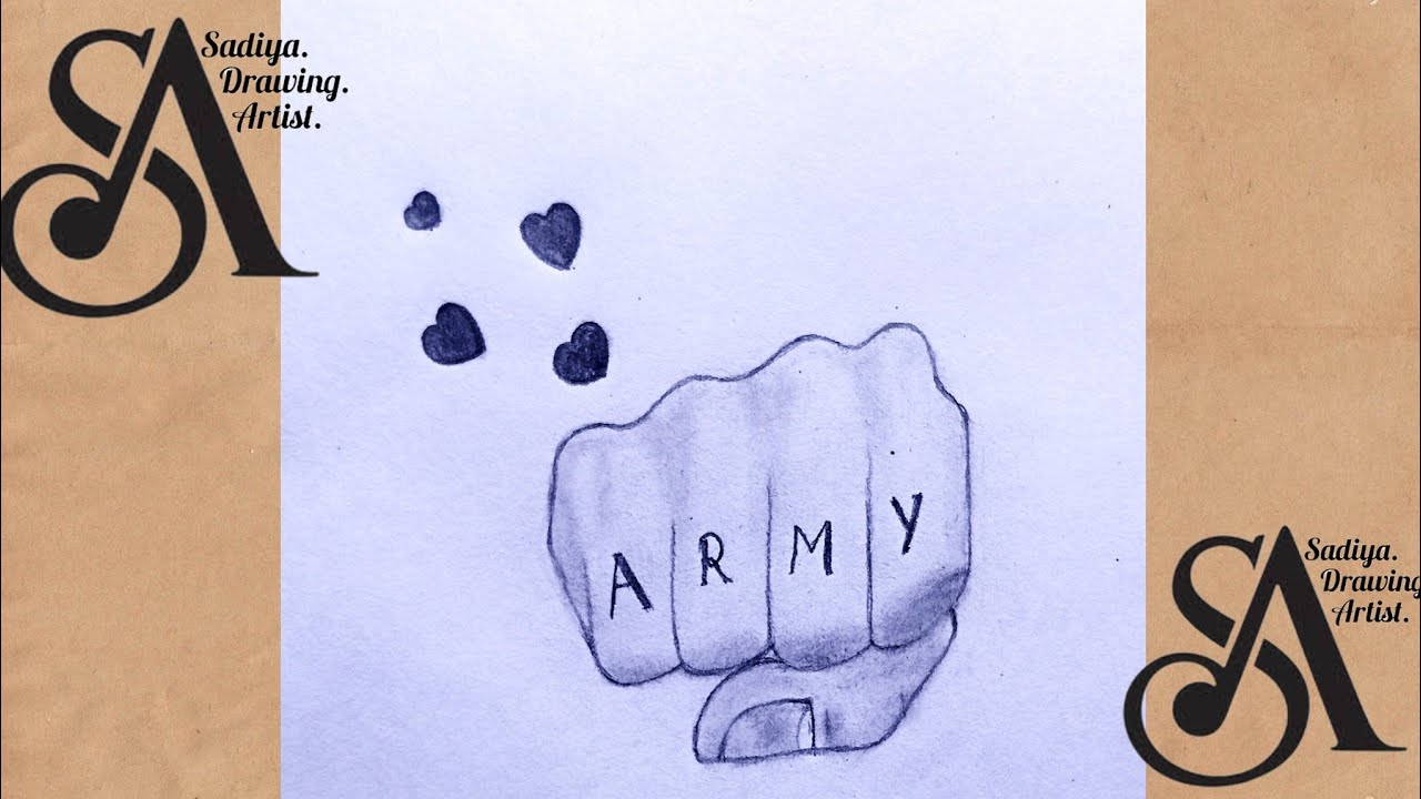 How to draw a BTS army hand drawing for beginners || BTS hand sketch ...