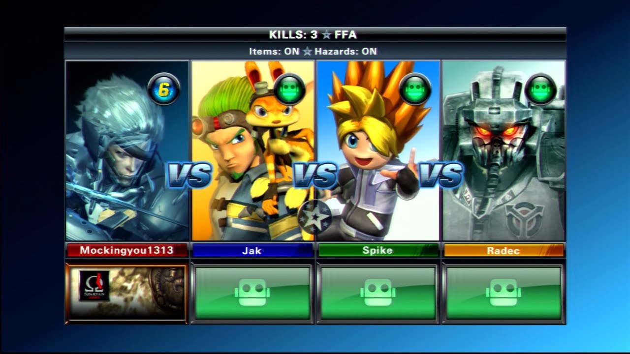Playstation All-Stars Battle Royale Raiden vs Jak vs Spike vs Radec ...