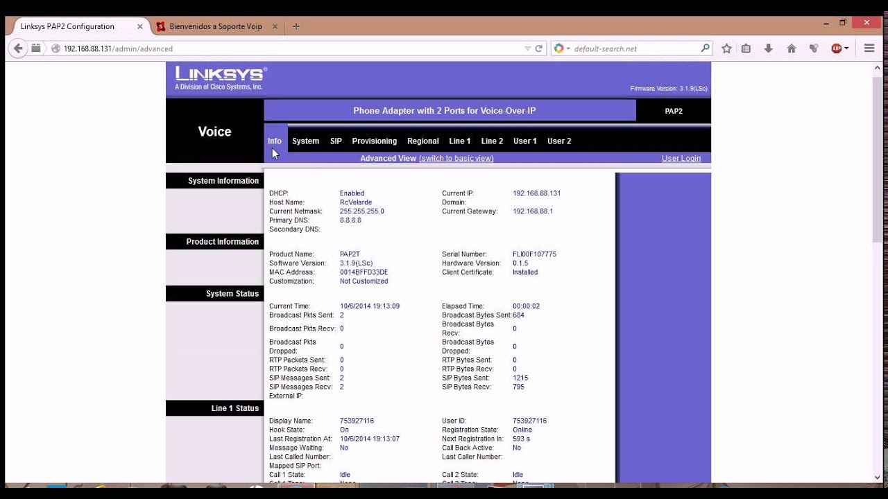 Configuración de linksys pap parte: 3/3 - YouTube