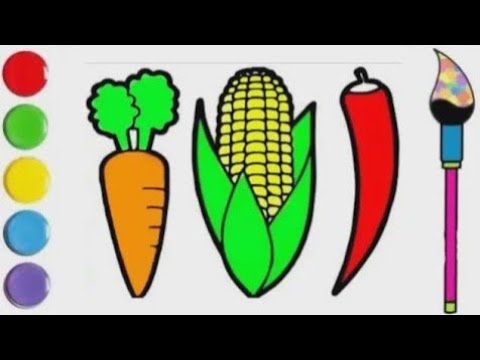 Bolalar uchun sabzavotlar rasm chizish/Drawing vegetables for children ...