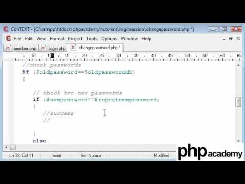 PHP Tutorials: Register & Login: User password change (Part 2) - YouTube