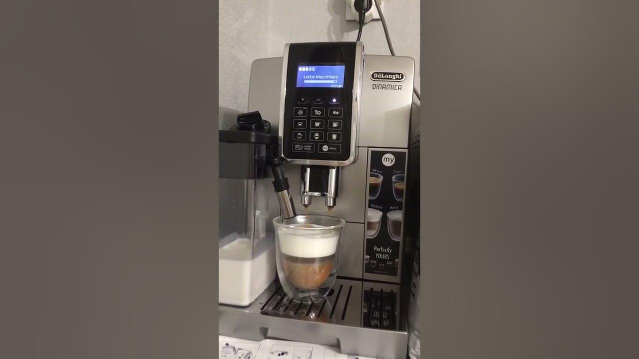 Кофемашина Delonghi Dinamica - Первая кружка латте - YouTube