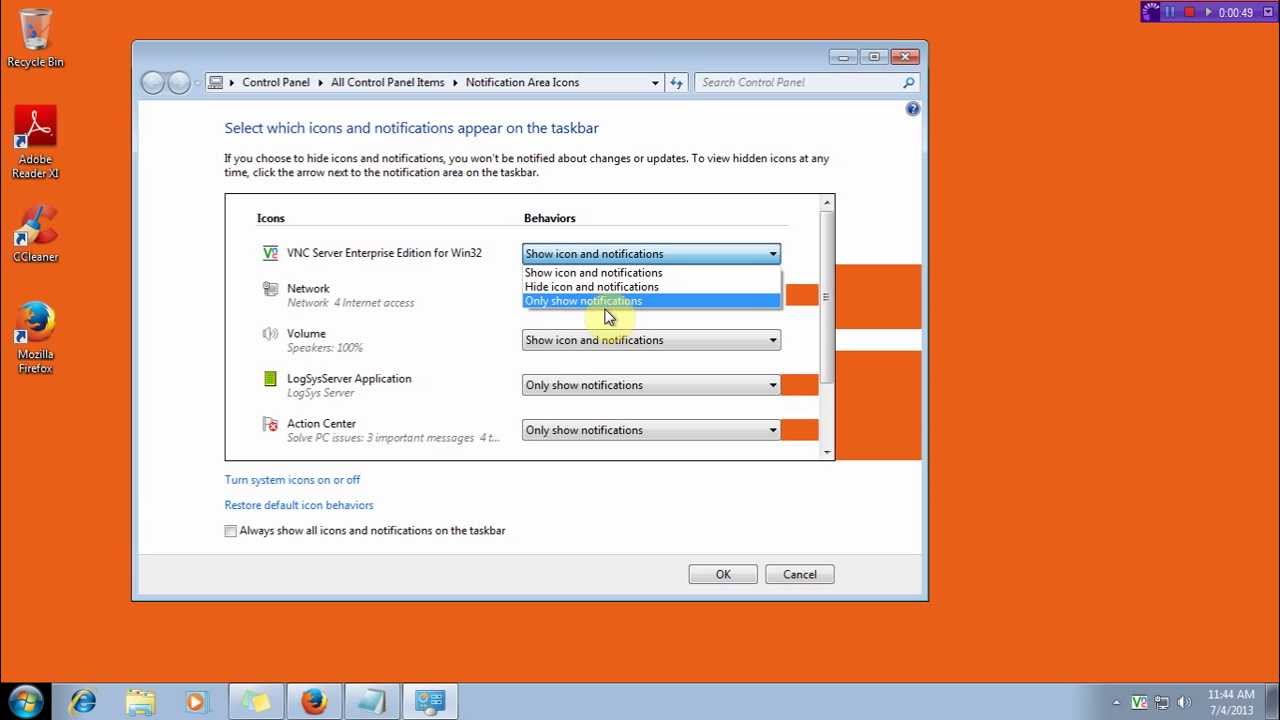 How to Customize Notification Area in Windows 7 - YouTube