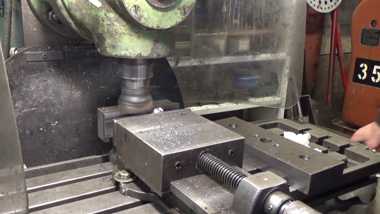 milling ball bearing to flat sided vise ball - YouTube