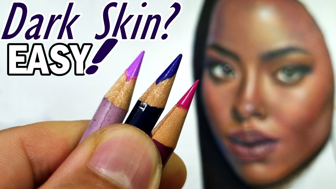 EASY...Drawing Dark Skin-Tone! Colored Pencil Realistic Portrait ...