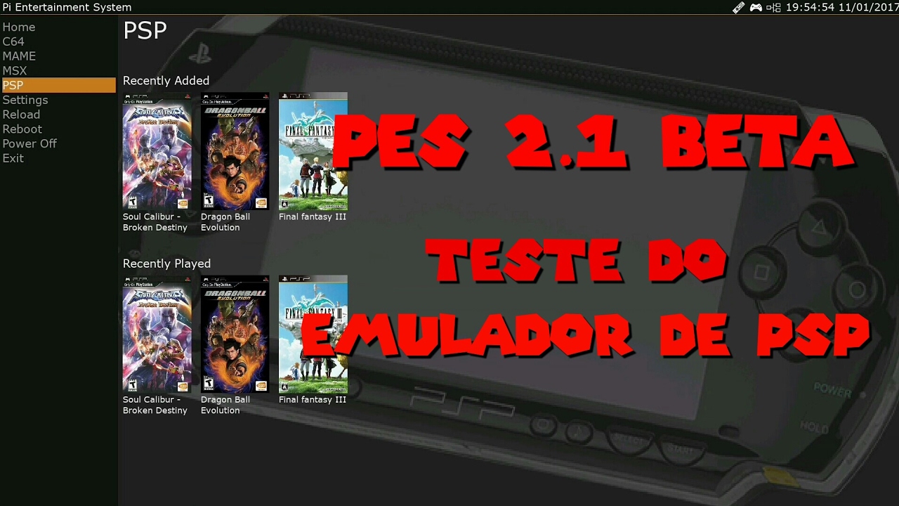 Raspberry Pi 3 - PES 2.1 beta (Pi Entertainment System) Teste do ...