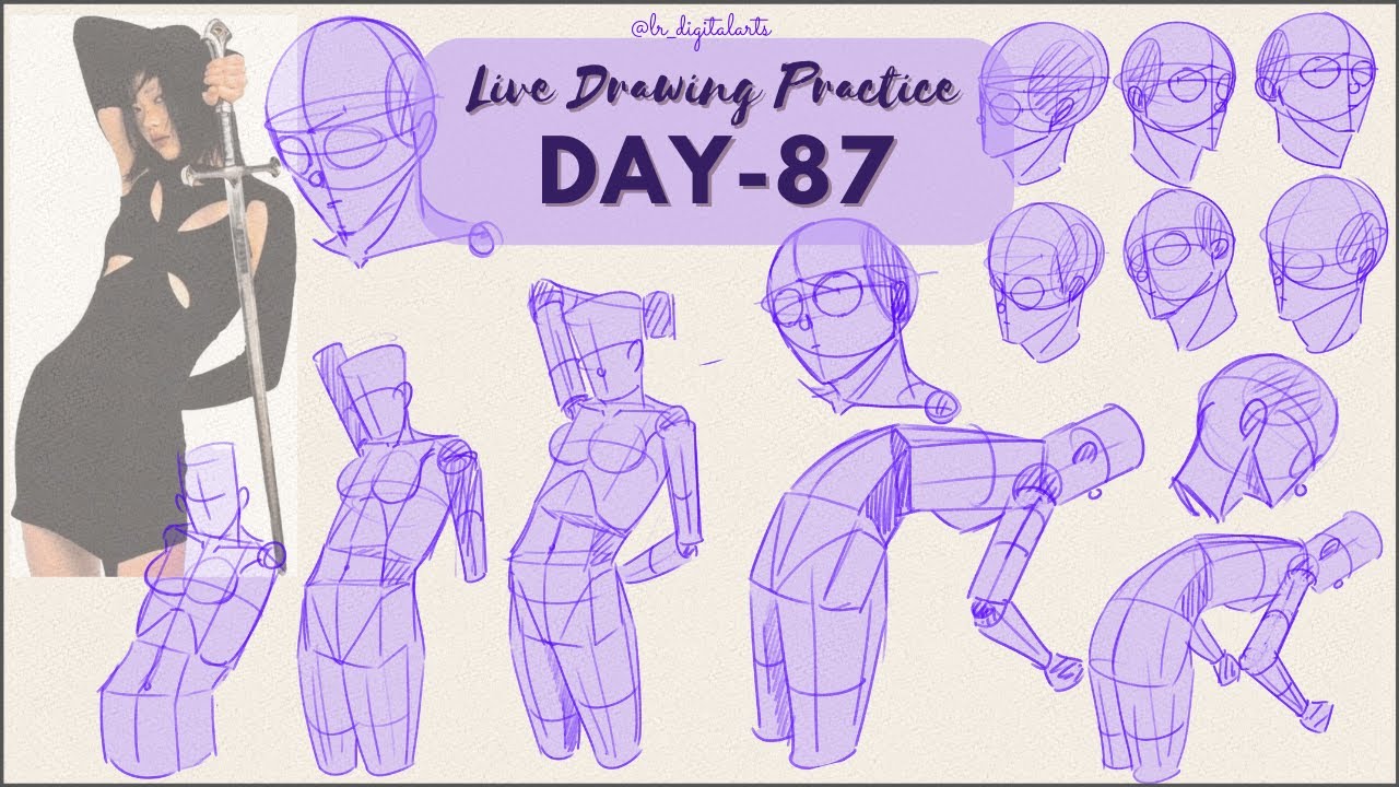 DAY 87 | Figure Drawing Practice | Gesture drawing | Drawing live ...