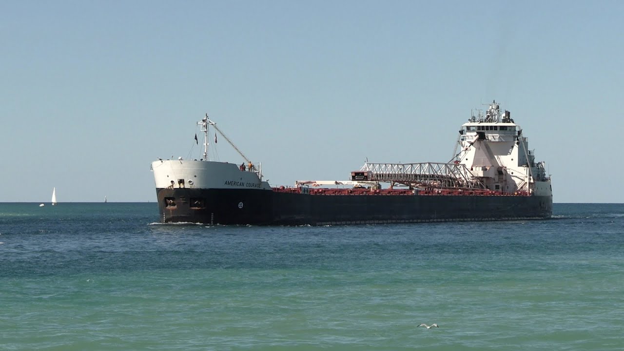 193m American Courage Ship In St Clair River Down From Lake Huron - YouTube