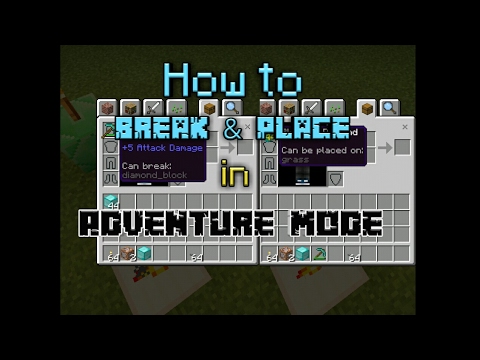 ||How to Break & Place Blocks in Adventure Mode|| MCPE Command Tutorial - YouTube