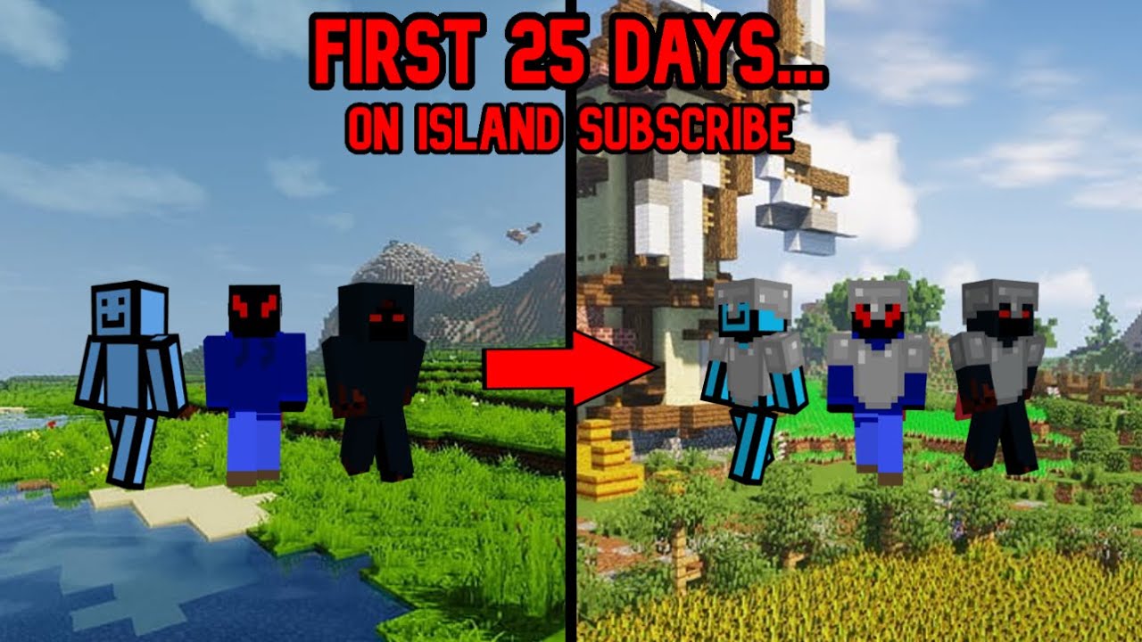 I spent 100 Days In Minecraft (First 25 Days) - YouTube