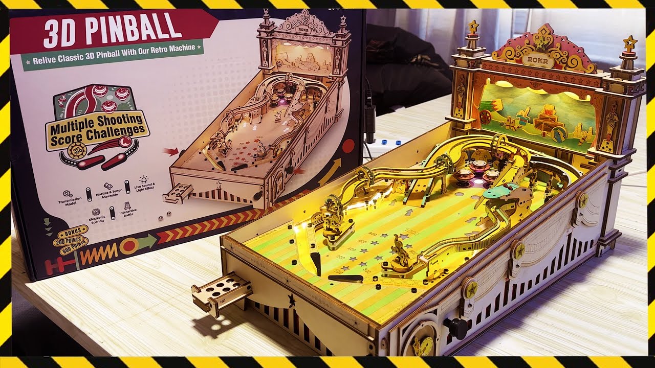 ROKR Pinball Flipper Kit di Modellismo DIY-Puzzle 3D , Rokr 3D Pinball ...