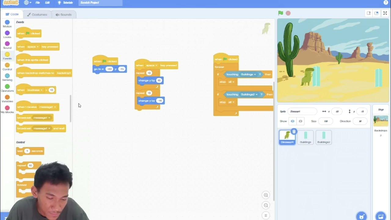 Membuat Game Trex Run Menggunakan Scratch - YouTube