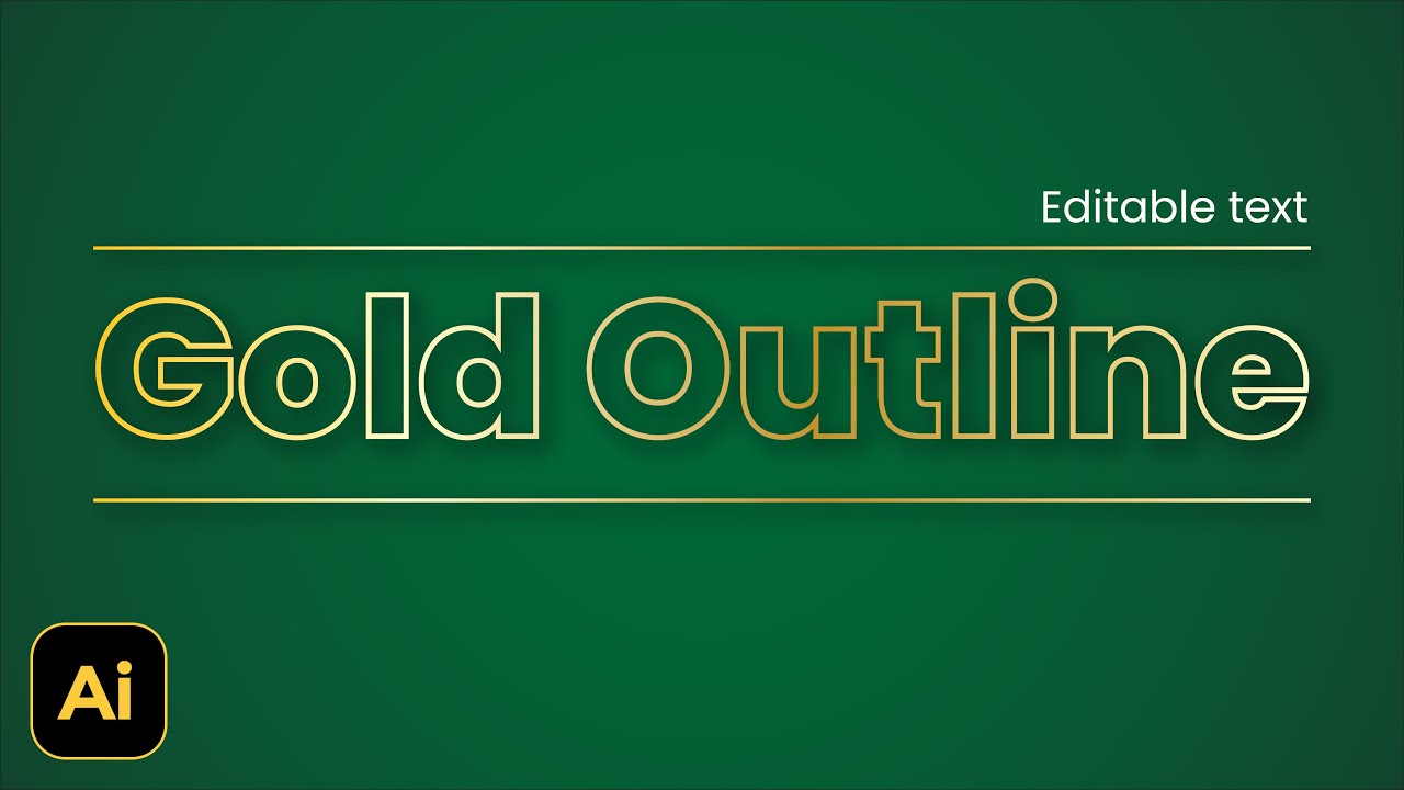 Easy How to Edit Text color to Gold Outline in Illustrator - YouTube