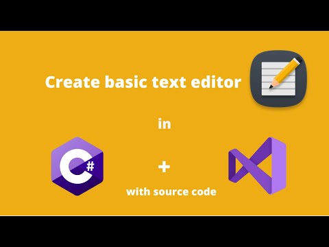 How to create a text editor in C# Visual Studio | Basic text editor | Arnob Arpon - YouTube
