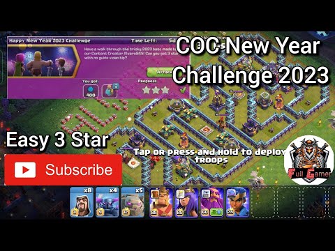 Coc New Year Challenge 2023 Completed 3 Star |Clash of Clans Gameplay ...