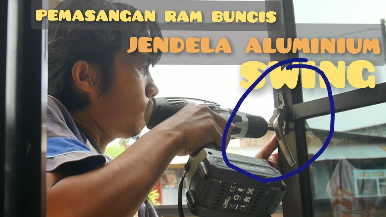 tehnik pasang ram buncis pada jendela aluminium swing engsel biar ...