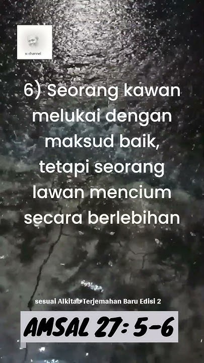 Amsal 27: 5-6 #amsal - YouTube