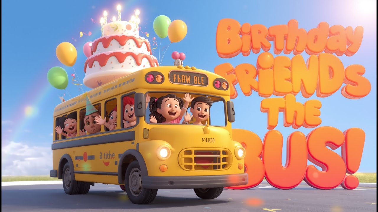 Birthday Friends on the Bus | Happy Birthday Song for Kids | Nursery ...