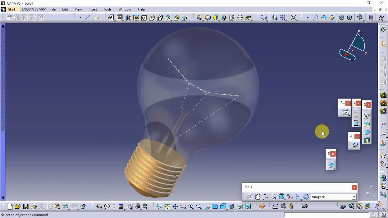 Bulb CAD Model | CATIA V5 Tutorial | Surface Design | #cadguruji - YouTube