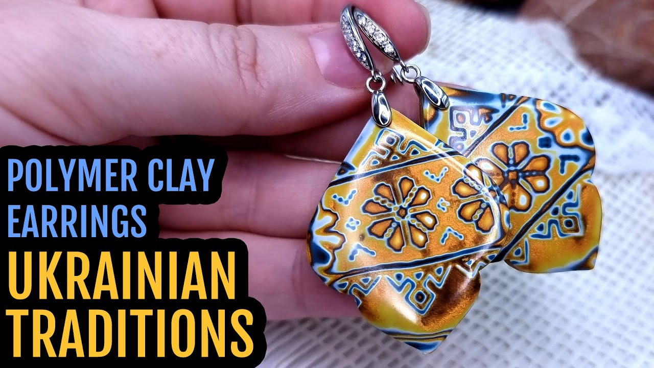 Beautiful Earrings "Summer Evening Light" - Ukrainian Traditions! Polymer clay Jewelry Project ...
