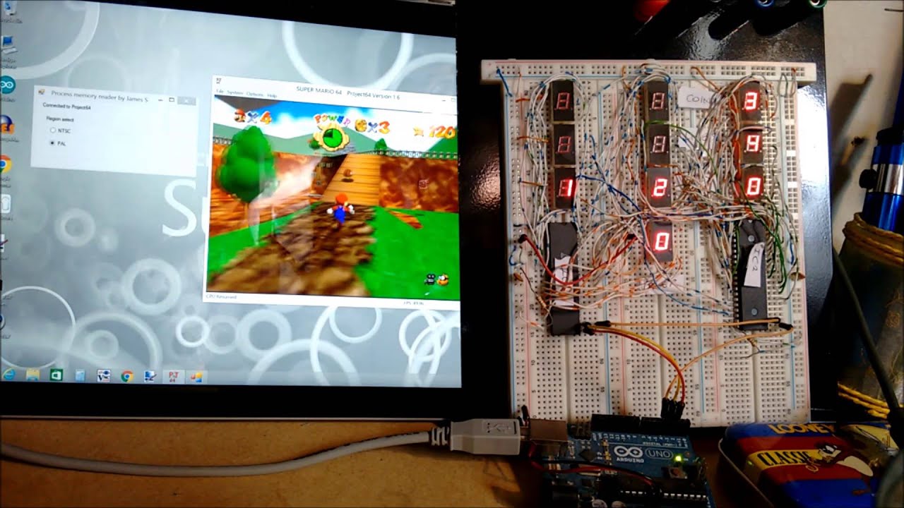 Super Mario 64 (N64) Real Electronic HUD - YouTube