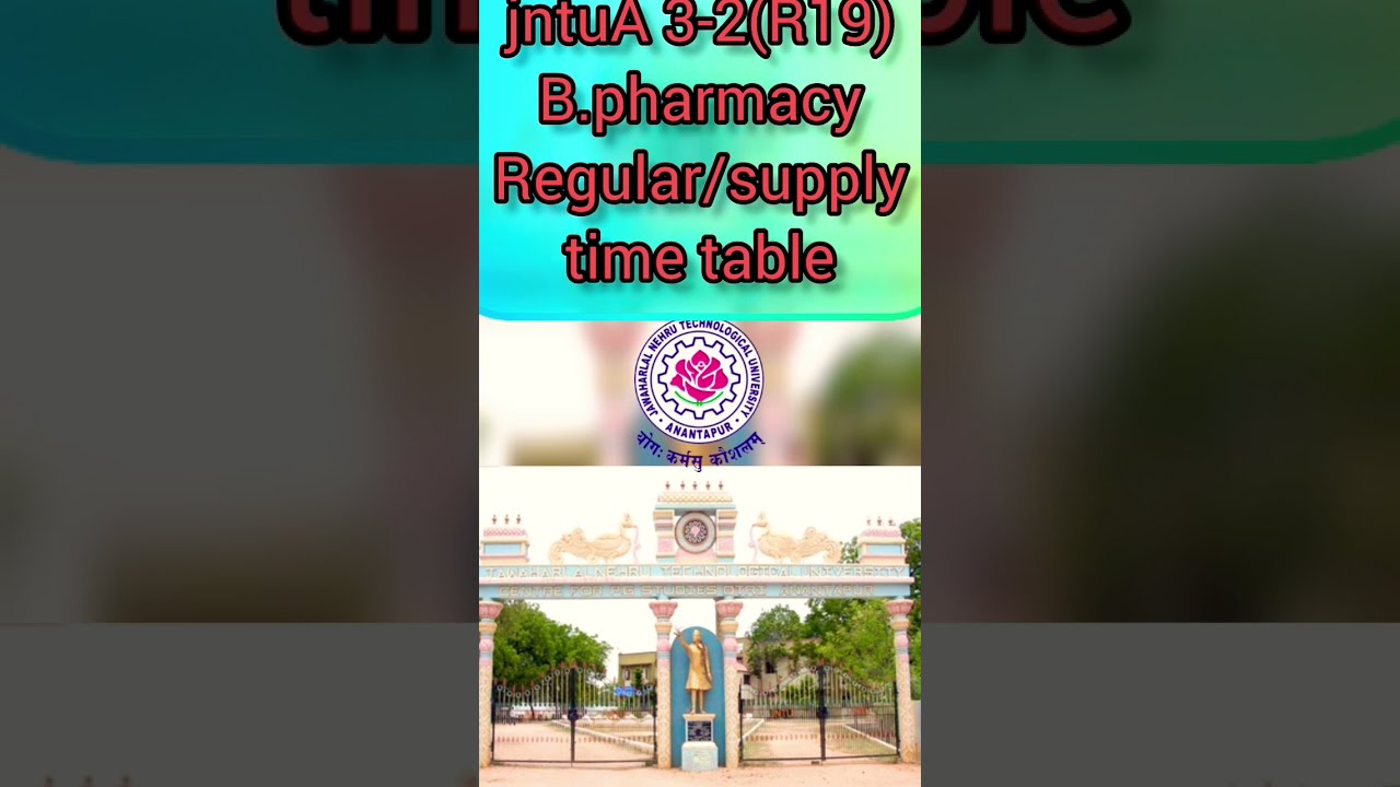 Jntua 3 1 B pharmacy Regular supply Exam Time Table ramyasworld Jntua 3 1 B pharmacy Regular supply Exam Time Table ramyasworld