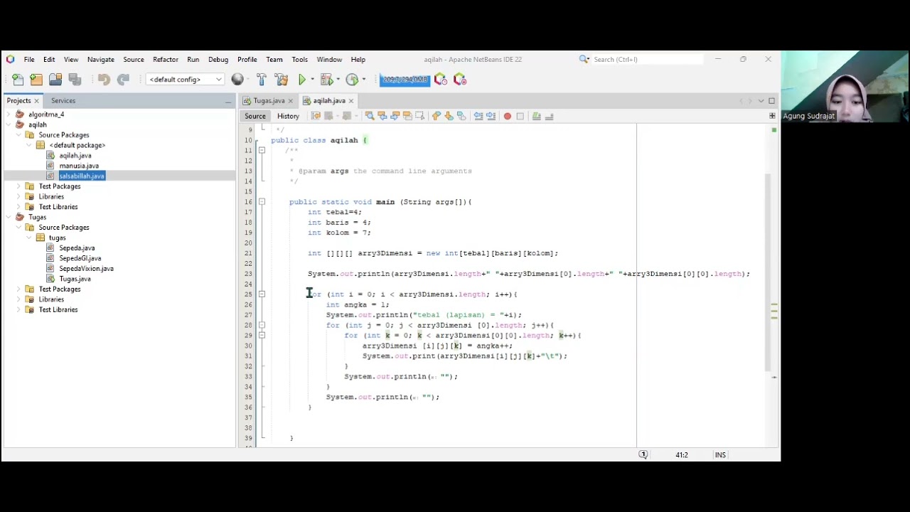 Tugas 12 Algoritma Dan Pemrograman Array 3 Dimensi Youtube