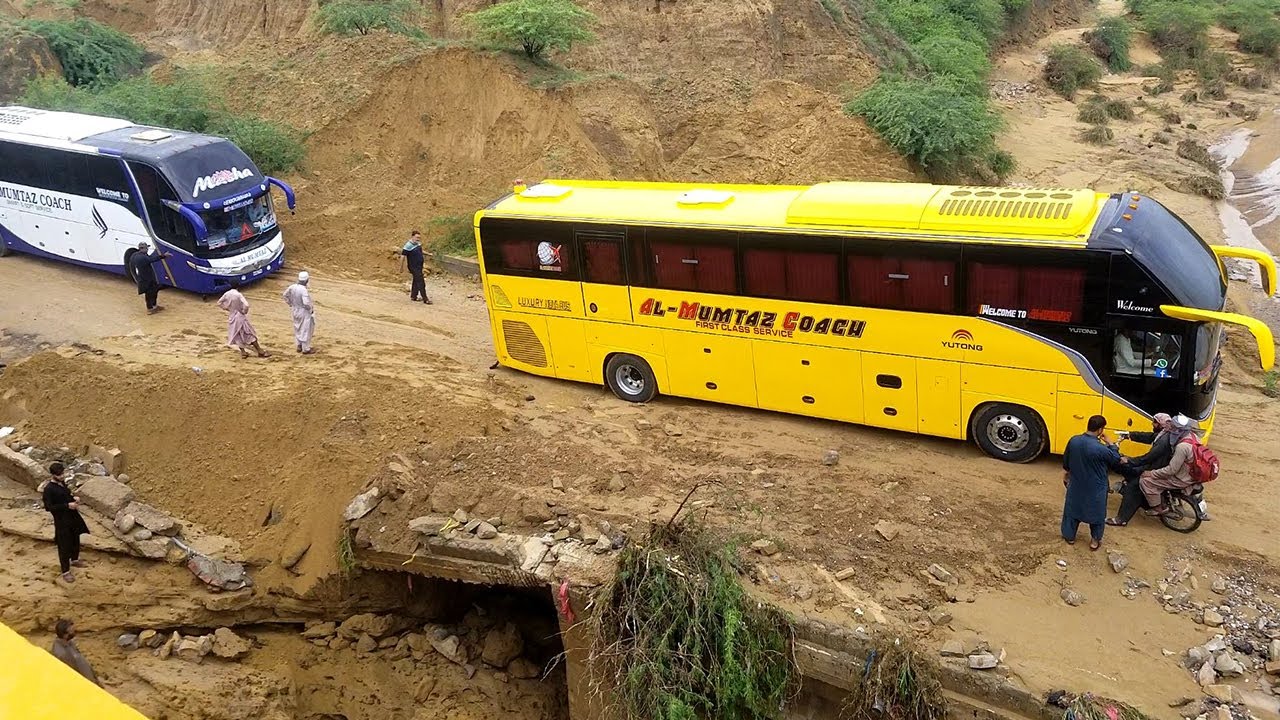 After the collapse of the Quetta Karachi bridge the passenger coach is ...