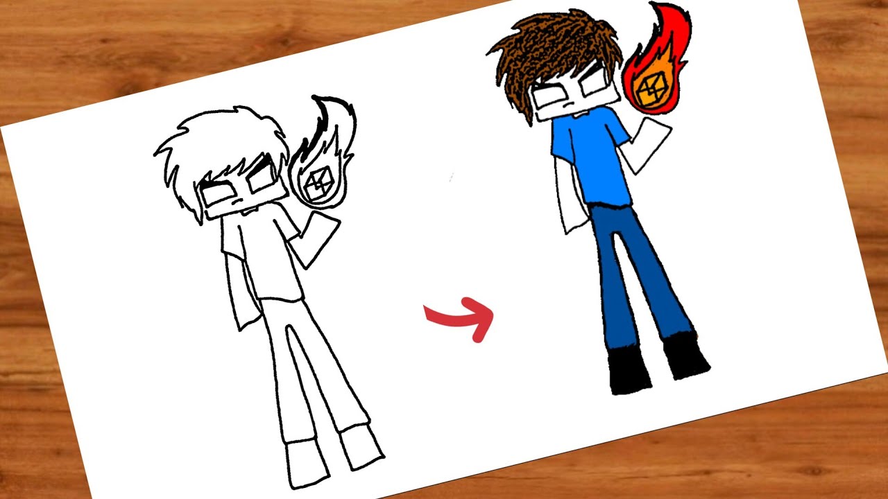How to Draw Humanized Steve Mincraft | drawing tutorial - YouTube