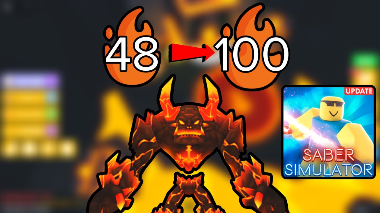 GETTING FIRE ELEMENT LEVEL 100 IN SABER SIMULATOR ROBLOX - YouTube