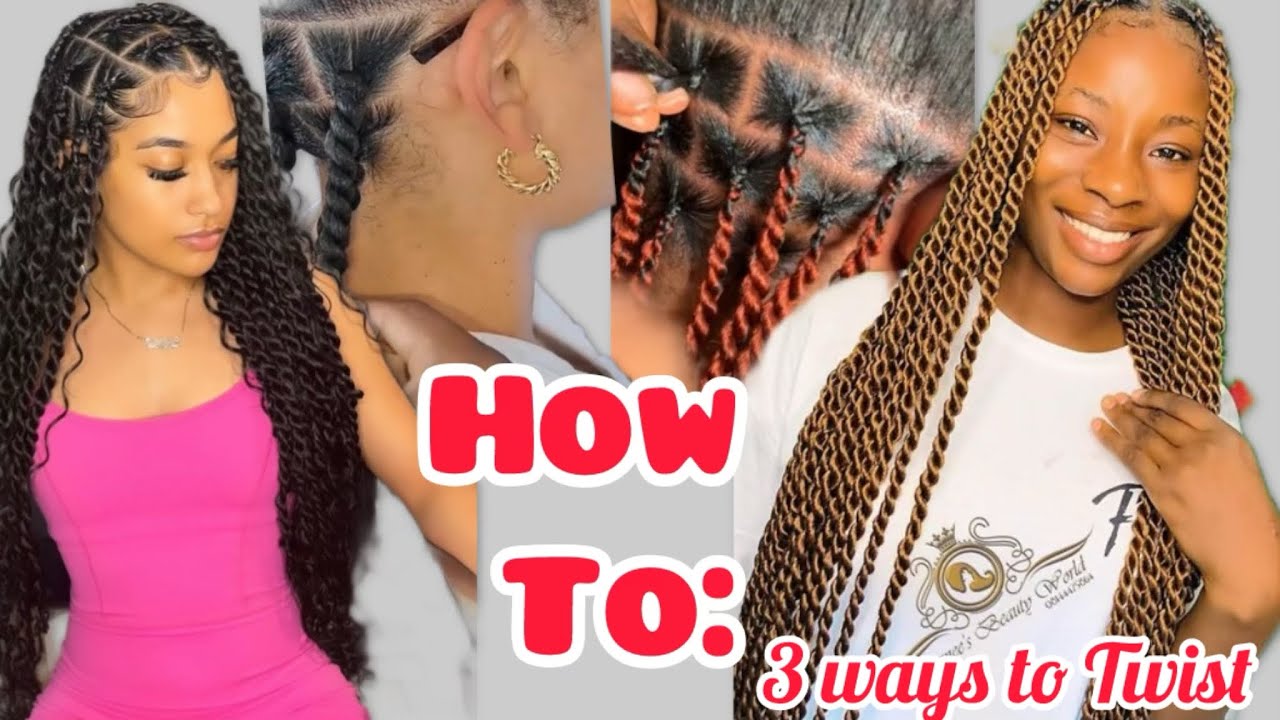 ‼️Very Detailed‼️How To Start A Twist Braid Tutorial👌🏼3 different ...