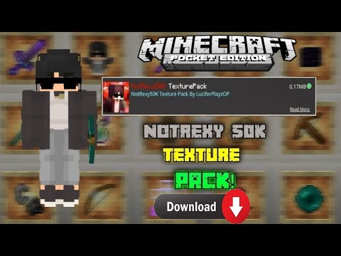How To Download @NotRexy 50K Special texture pack for MCPE 🔥🔥 - YouTube