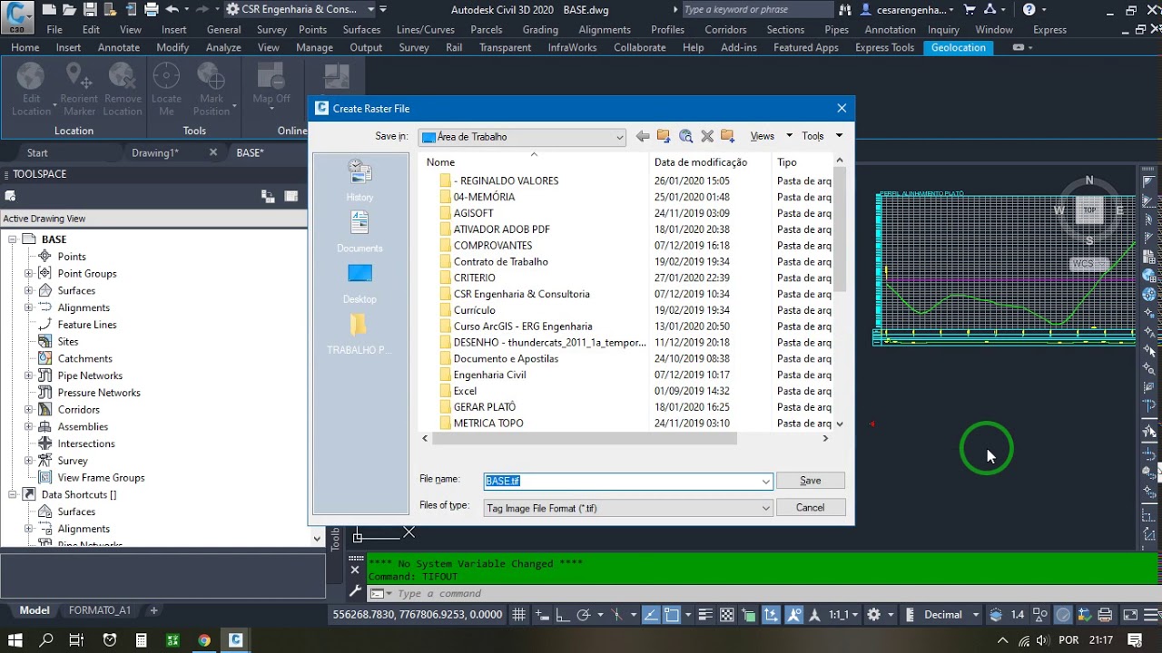 Exportando Imagem em TIF no AutoCAD Civil 3D 2020 - YouTube
