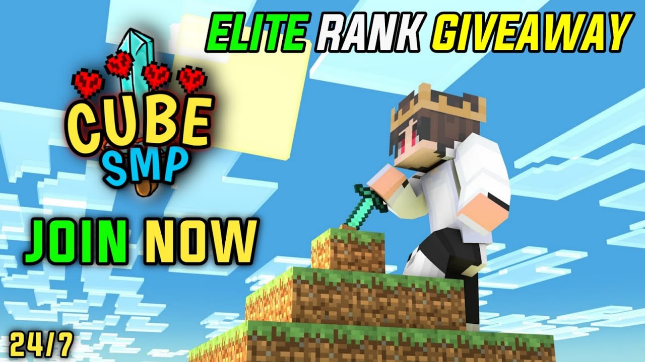 JOIN PUBLIC SMP 24/7 JAVA+PE ELITE RANK GIVEAWAY MINECRAFT LIVE 🤩 | MINECRAFT LIVE CUBE GAMING ...