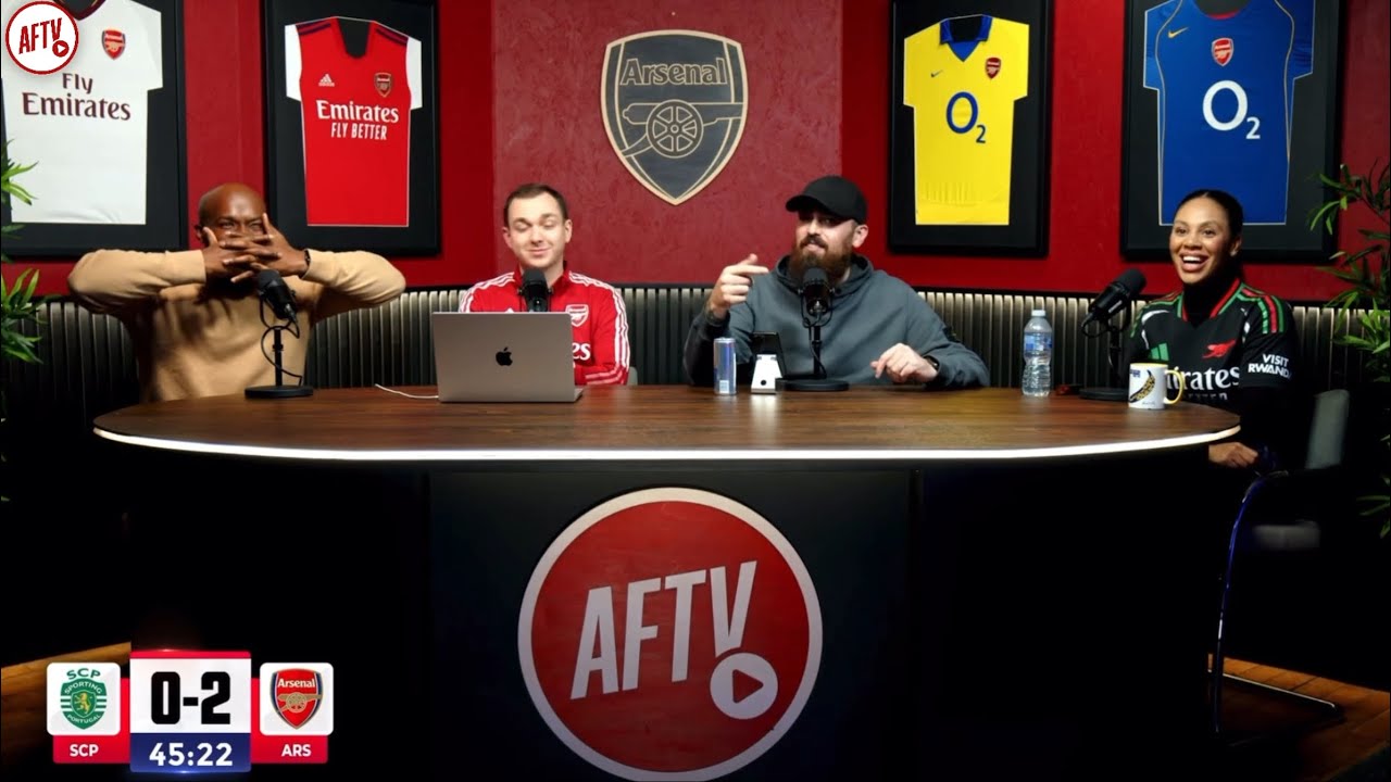 AFTV react to Gabriel scoring and mocking Gyokeres😂…3-0 - YouTube