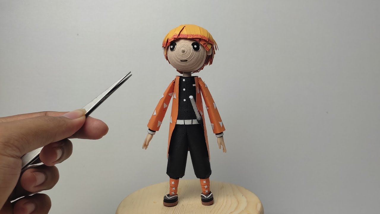 Tutorial Quilling Paper 3D Zenitsu || Kimetsu no Yaiba || Demon Slayer ...