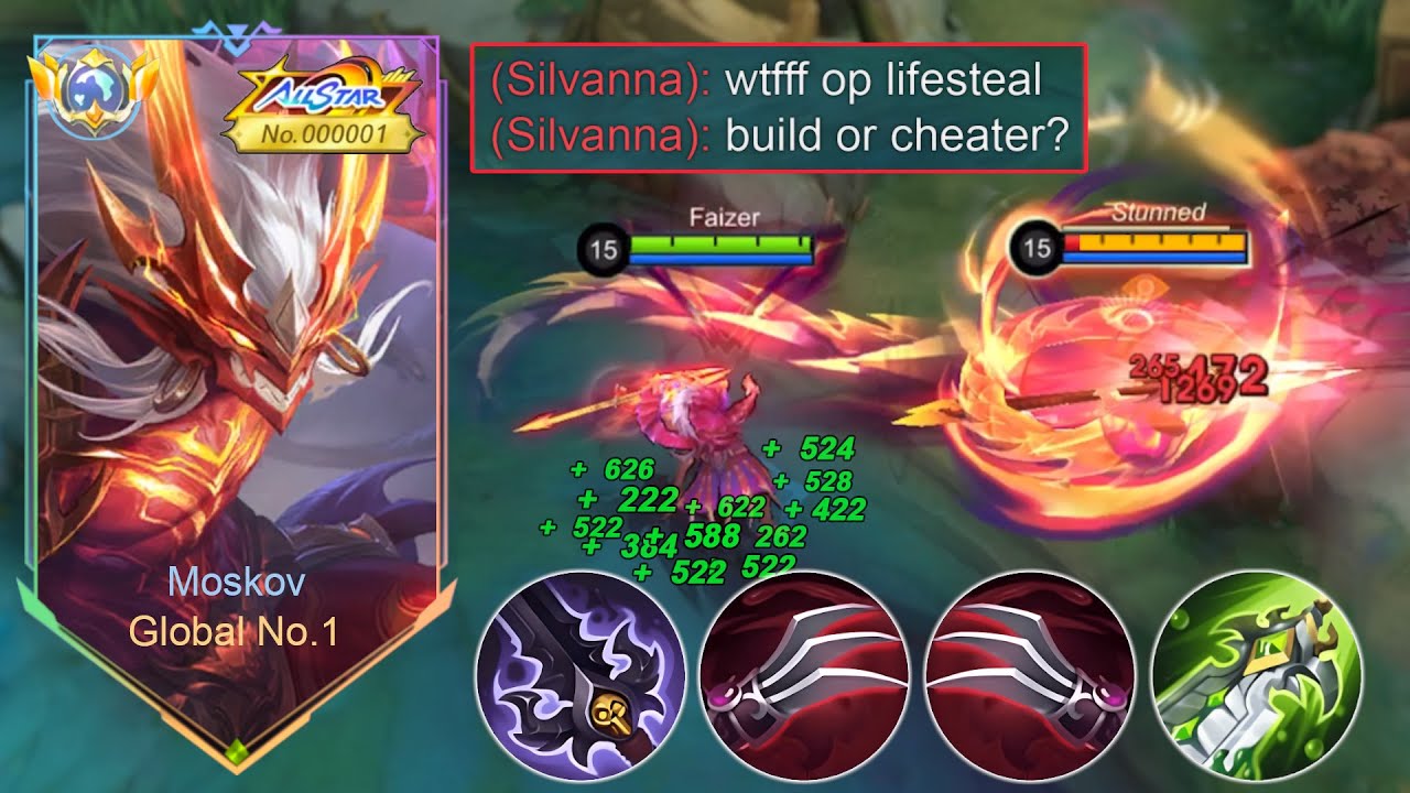 GLOBAL MOSKOV NEW BUILD FOR DAMAGE HACK LIFESTEAL! 100% BROKEN!! (recommended build) - MLBB ...