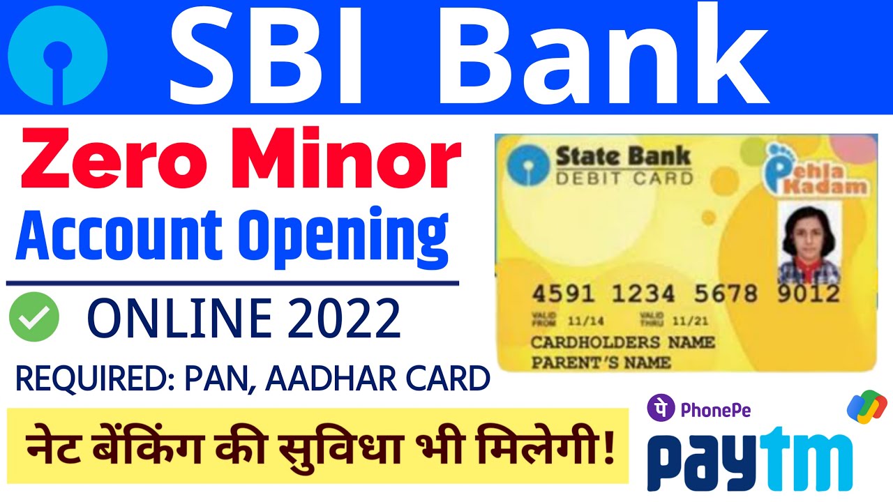 SBI BANK | Saving Account Minor | SBI Zero Balance Minor Account ...