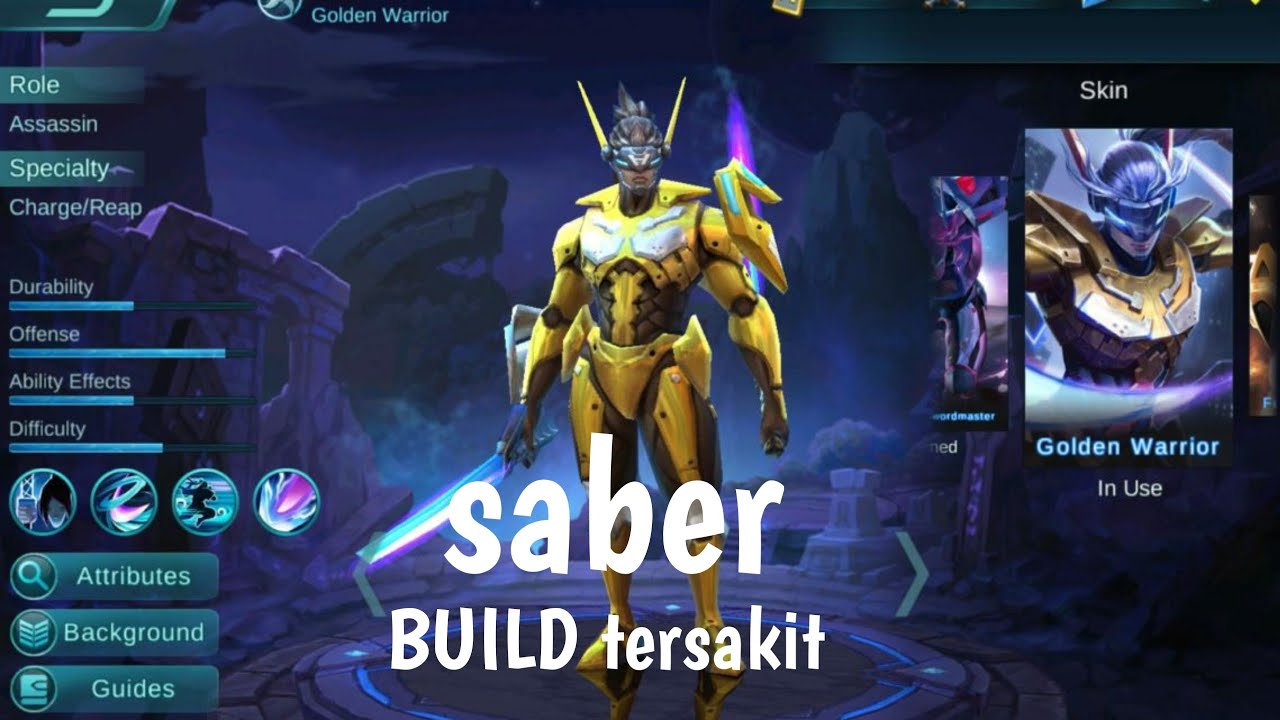 How to build up, emblems of saber Mobile legends New season - YouTube