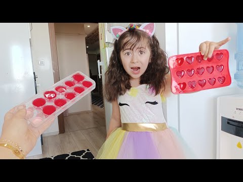 ESMA İLE EVDE ÇİLEKLİ JELİBON YAPTIK ماما جابت بيبي - جنى مقداد | طيور الجنة