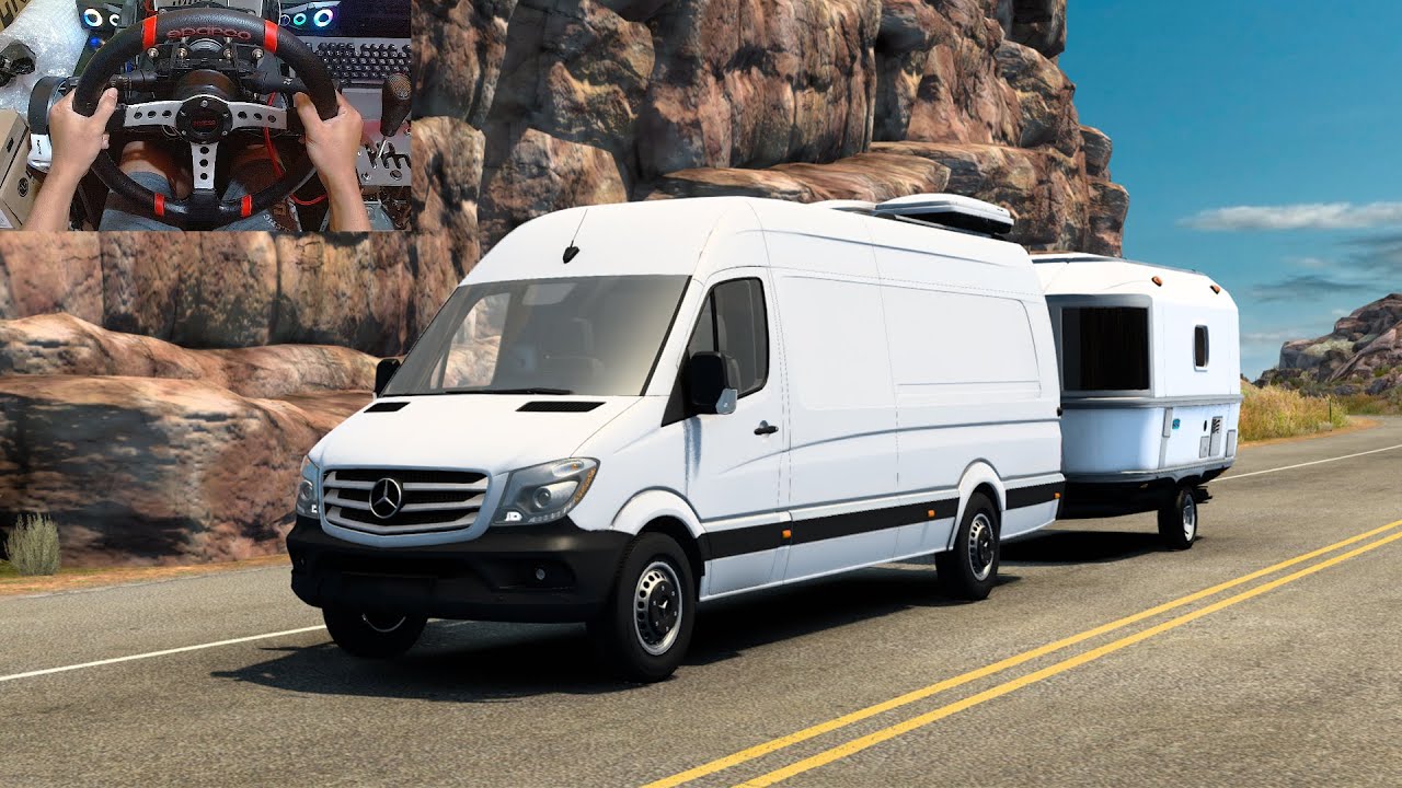 ENJOY Driving CAMPER VAN American Truck Simulator Mods DIY Steering ...