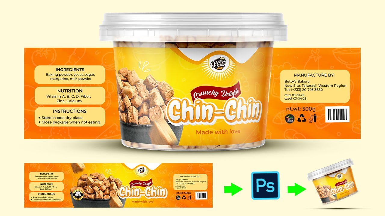 Snack/Food label design in Less than 30minutes - YouTube